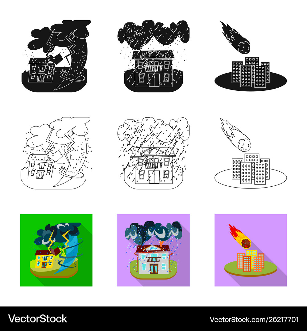 Design weather and distress symbol set Royalty Free Vector