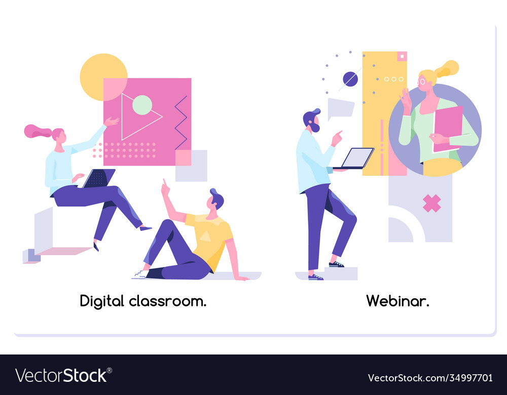 Educational web seminar internet classes Vector Image