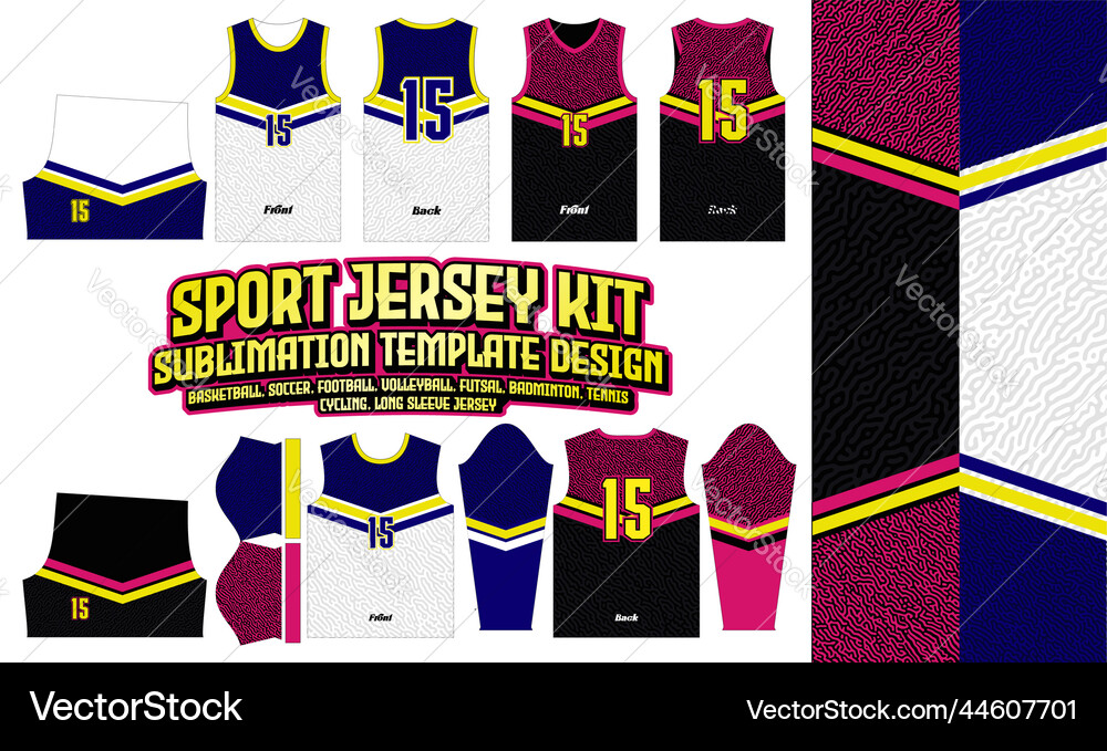Jersey apparel sport wear sublimation pattern 69 Vector Image