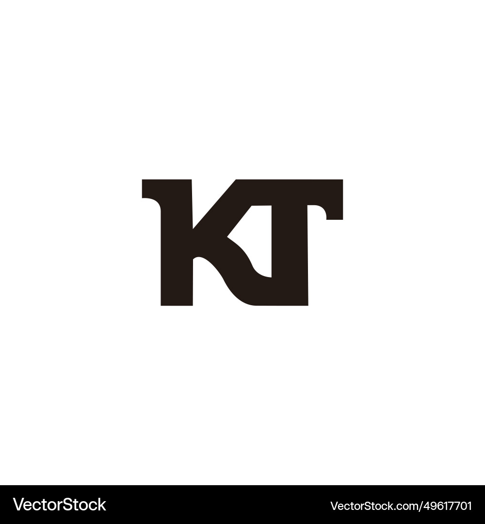 Letter kt font simple geometric curves logo Vector Image