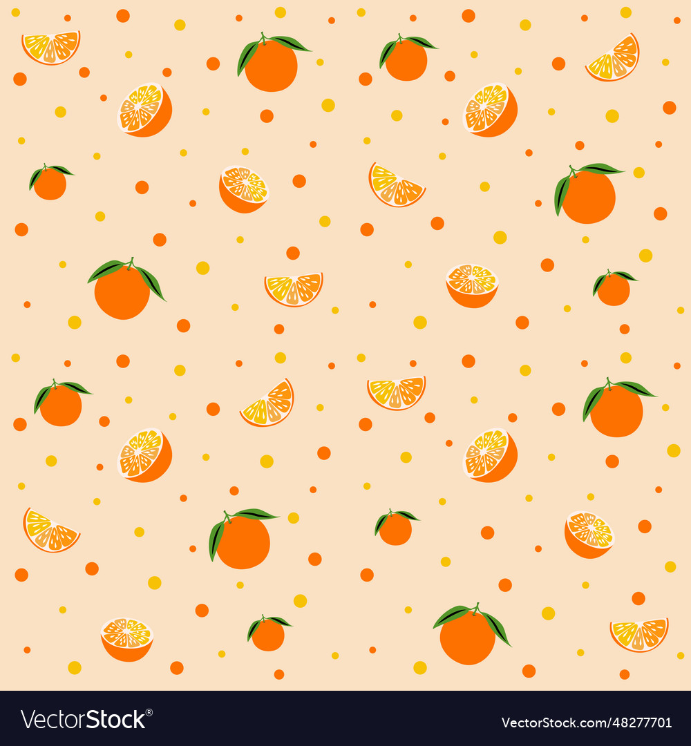 Orange and circle pattern seamless Royalty Free Vector Image