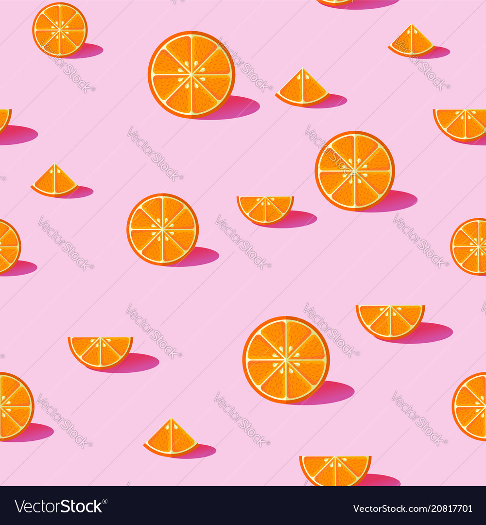 Orange fruit seamless pattern background Vector Image