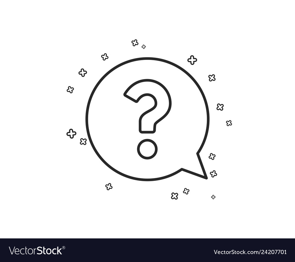 Question mark line icon help speech bubble sign Vector Image