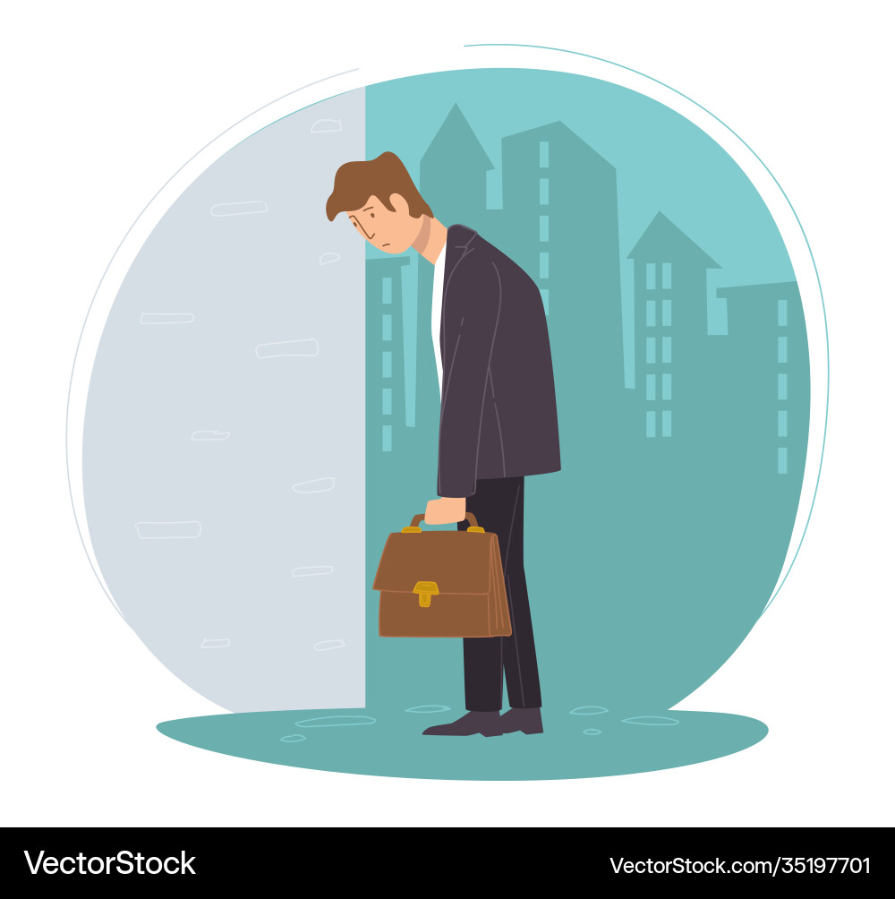 Sad businessman or employee got fired unemployed Vector Image