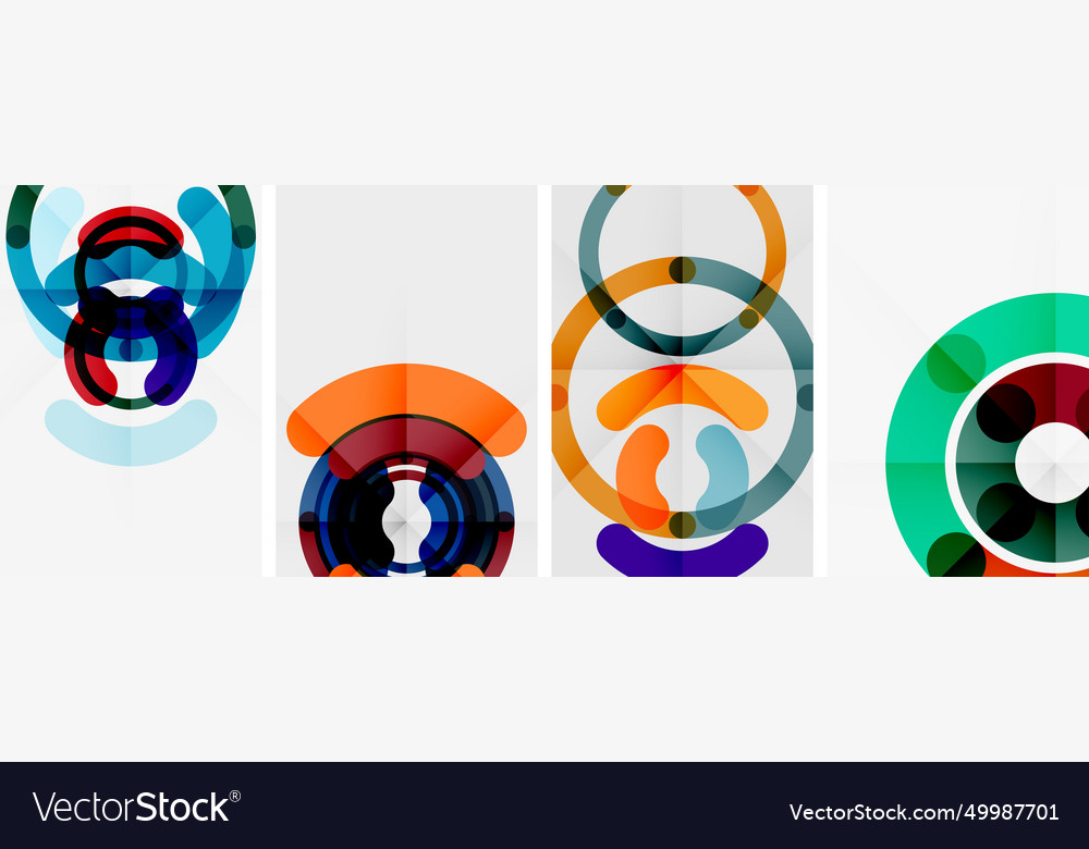 Set of line design circle posters Royalty Free Vector Image