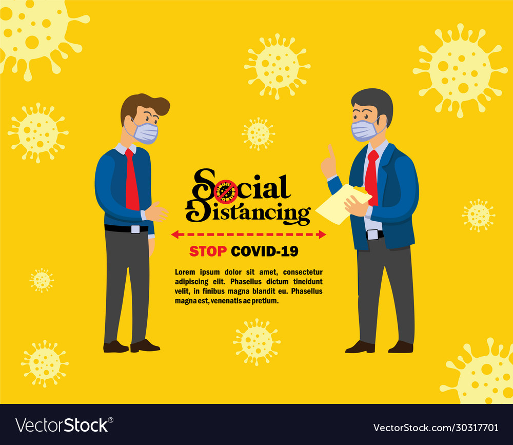 Social distancing campaign to stop covid-19 Vector Image