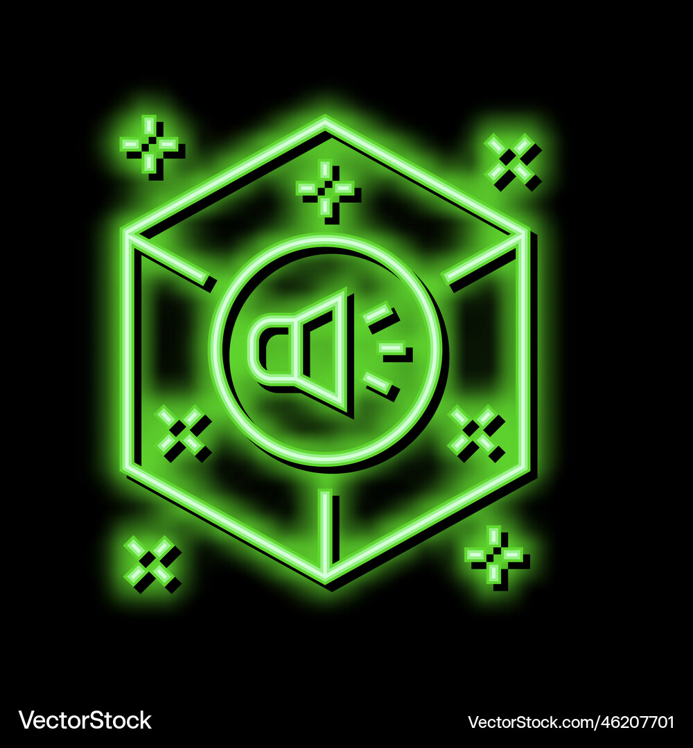Surround sound neon glow icon Royalty Free Vector Image
