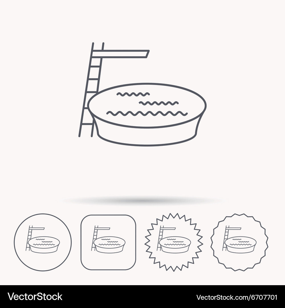 Swimming pool icon jumping into water sign Vector Image