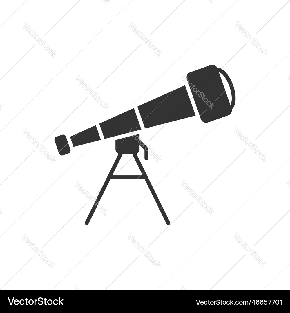 Telescope icon in flat style cosmos discover Vector Image