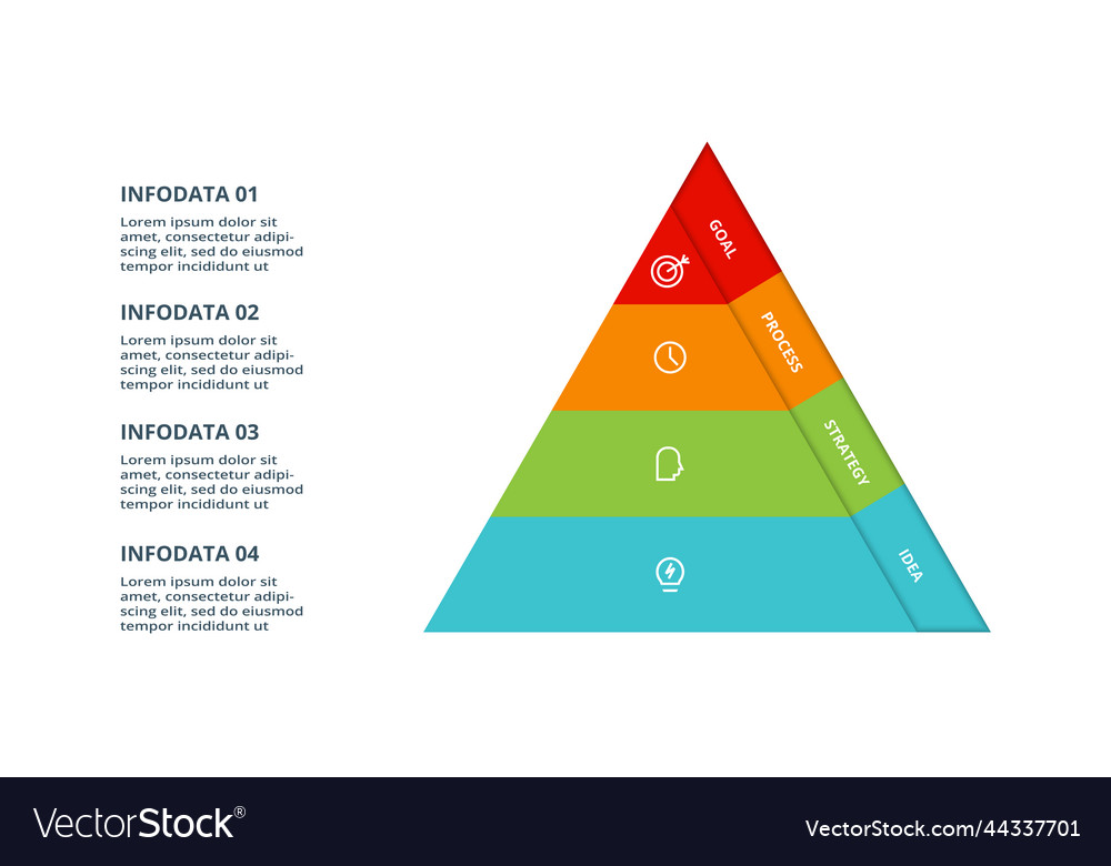 Triangle with 4 elements infographic template Vector Image
