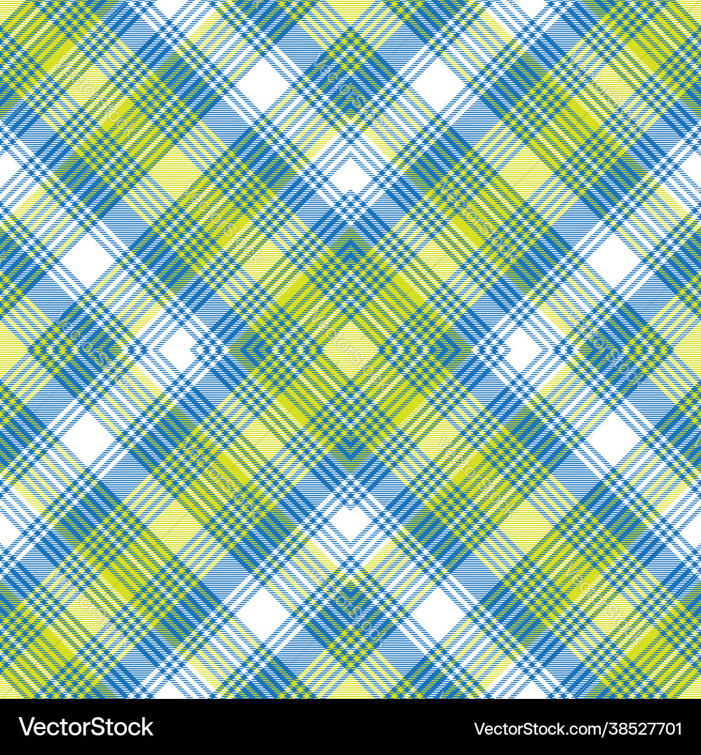 Yellow argyle plaid tartan textured seamless Vector Image