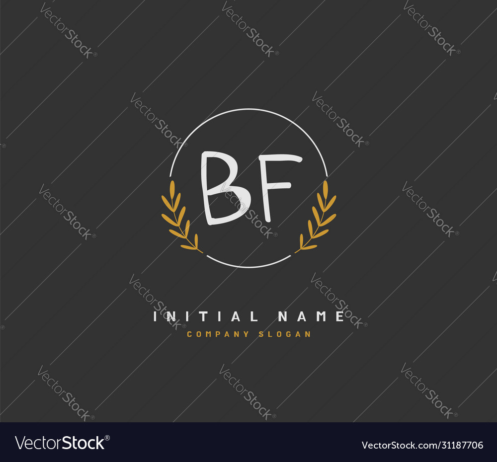 B F Bf Beauty Initial Logo Handwriting Logo Vector Image