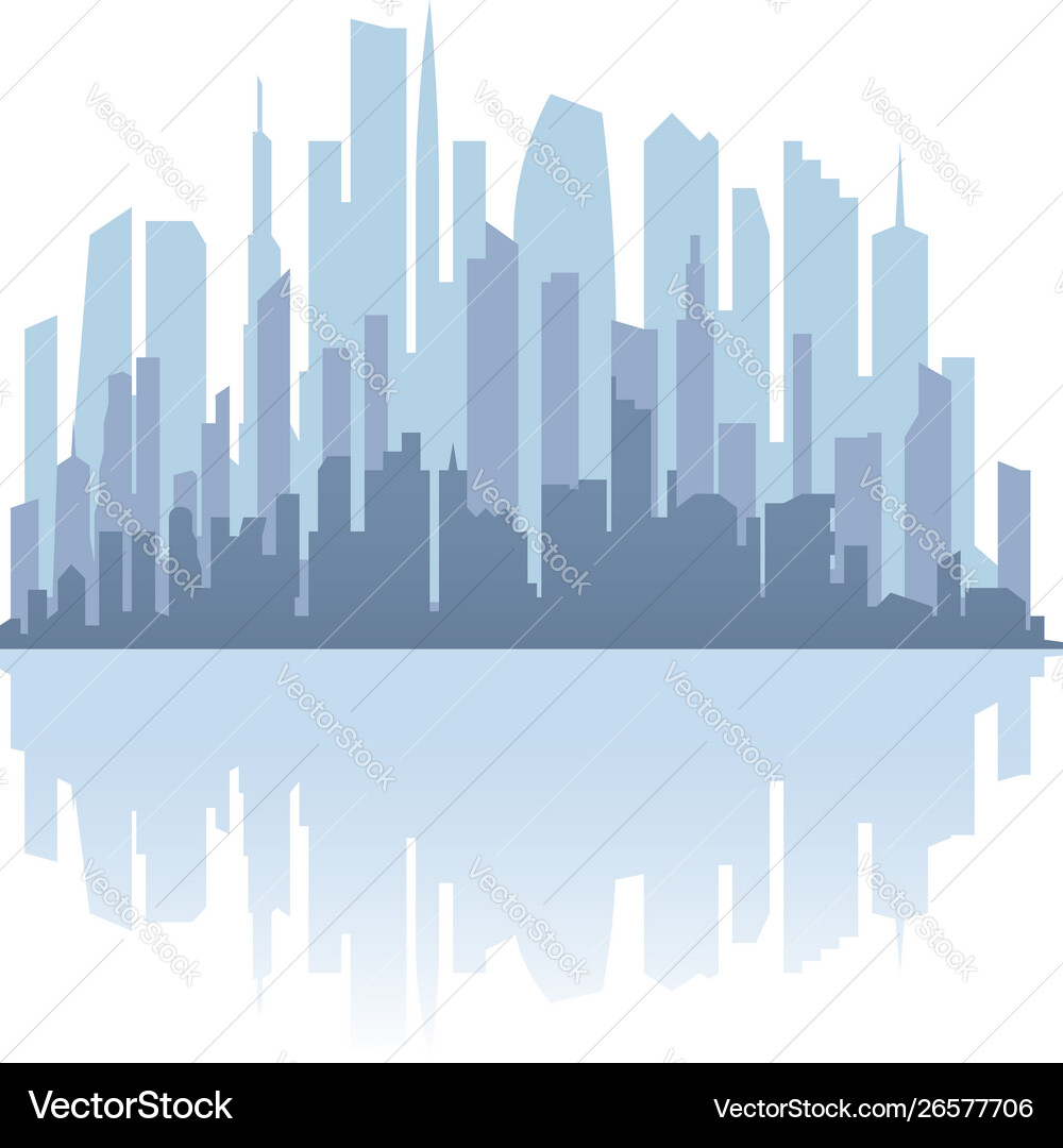 City scene with skyscrapers downtown Royalty Free Vector