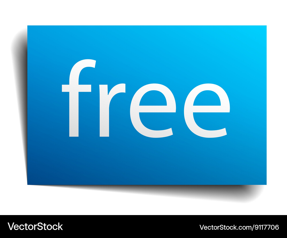 Free blue paper sign on white background Vector Image