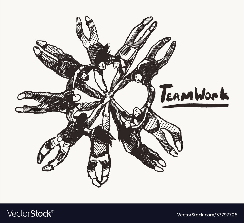 Group people hand teamwork stack hands Royalty Free Vector