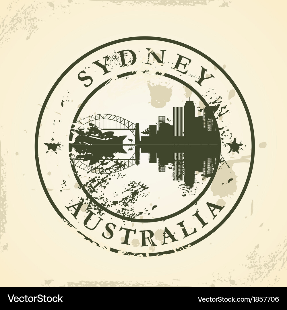 Grunge rubber stamp with Sydney Australia Vector Image