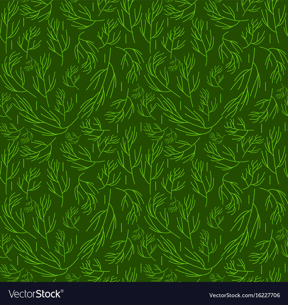 Herbs seamless pattern dill endless background Vector Image