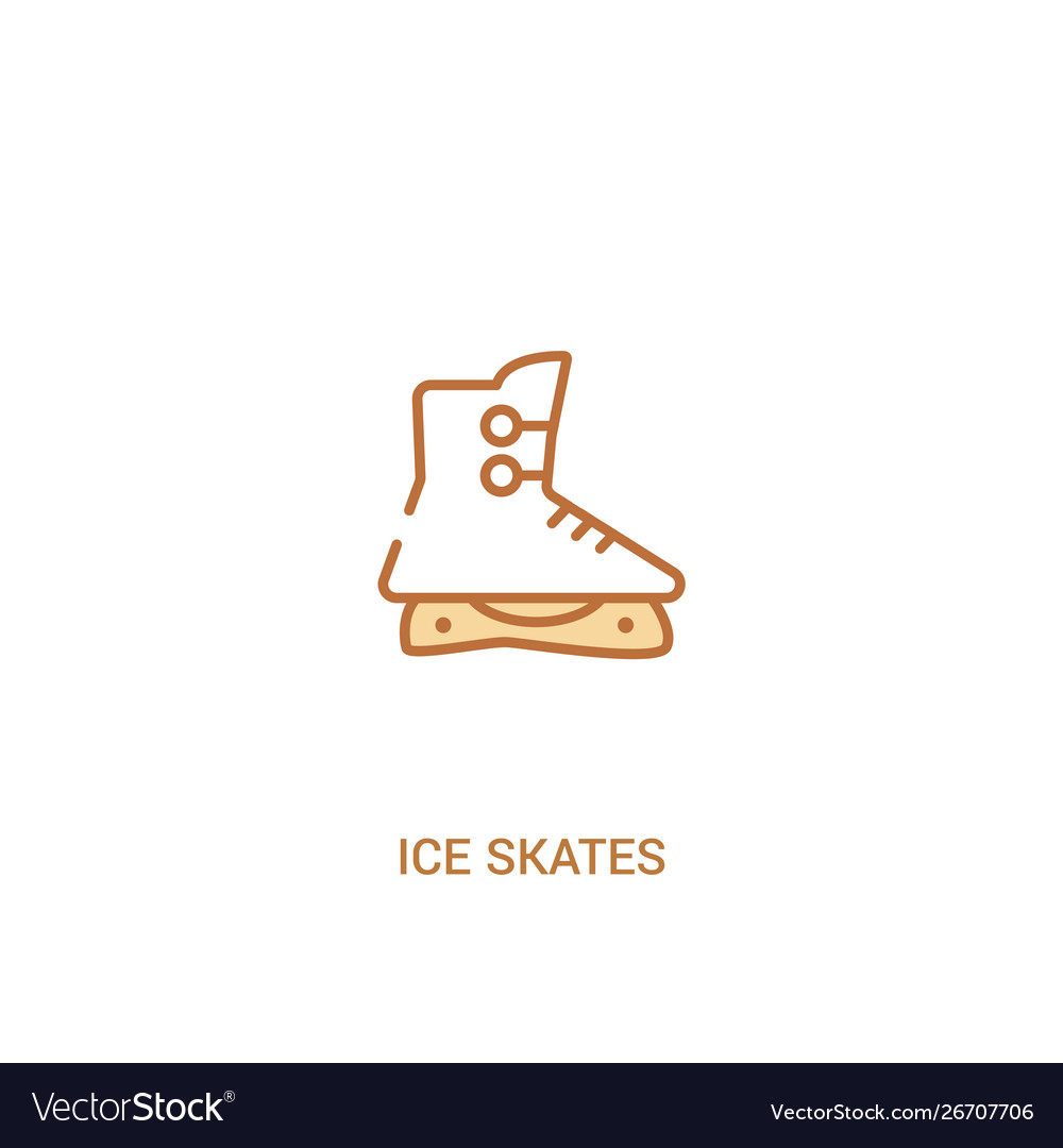Ice skates concept 2 colored icon simple line Vector Image