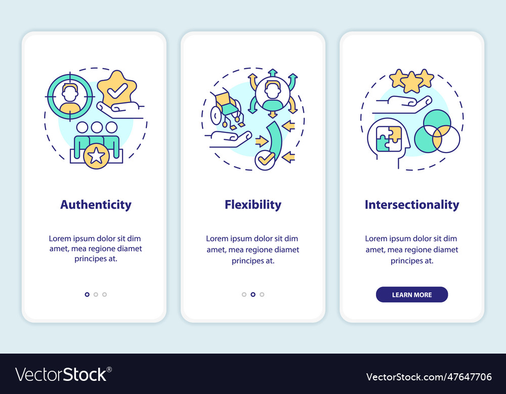 Inclusion Key Concepts Onboarding Mobile App Vector Image