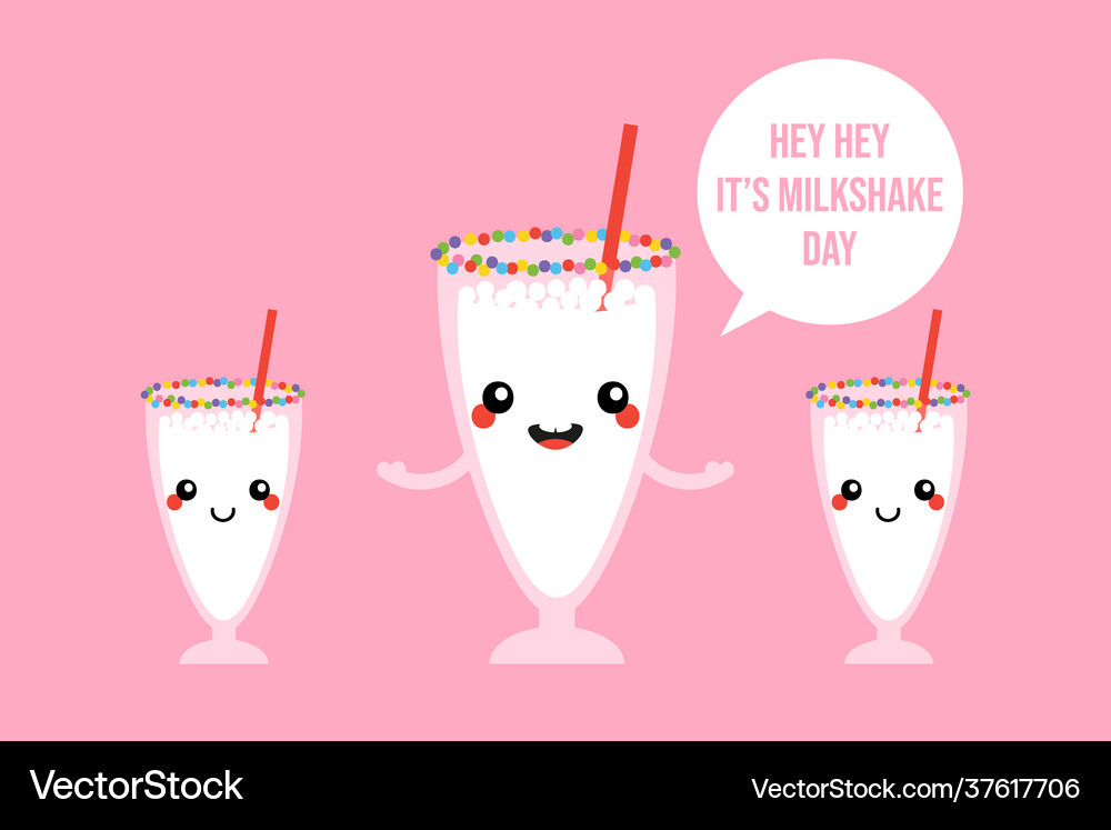 National vanilla milkshake day greeting card Vector Image