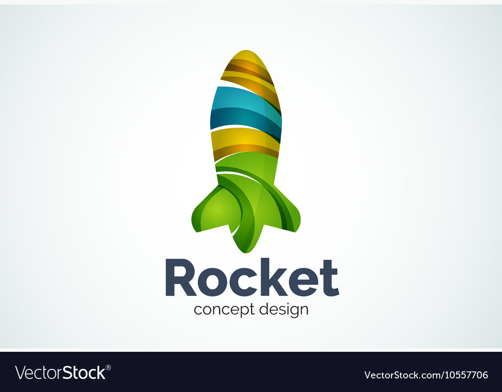Rocket logo template Royalty Free Vector Image