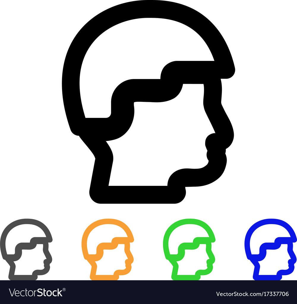 Sergeant head stroke icon Royalty Free Vector Image