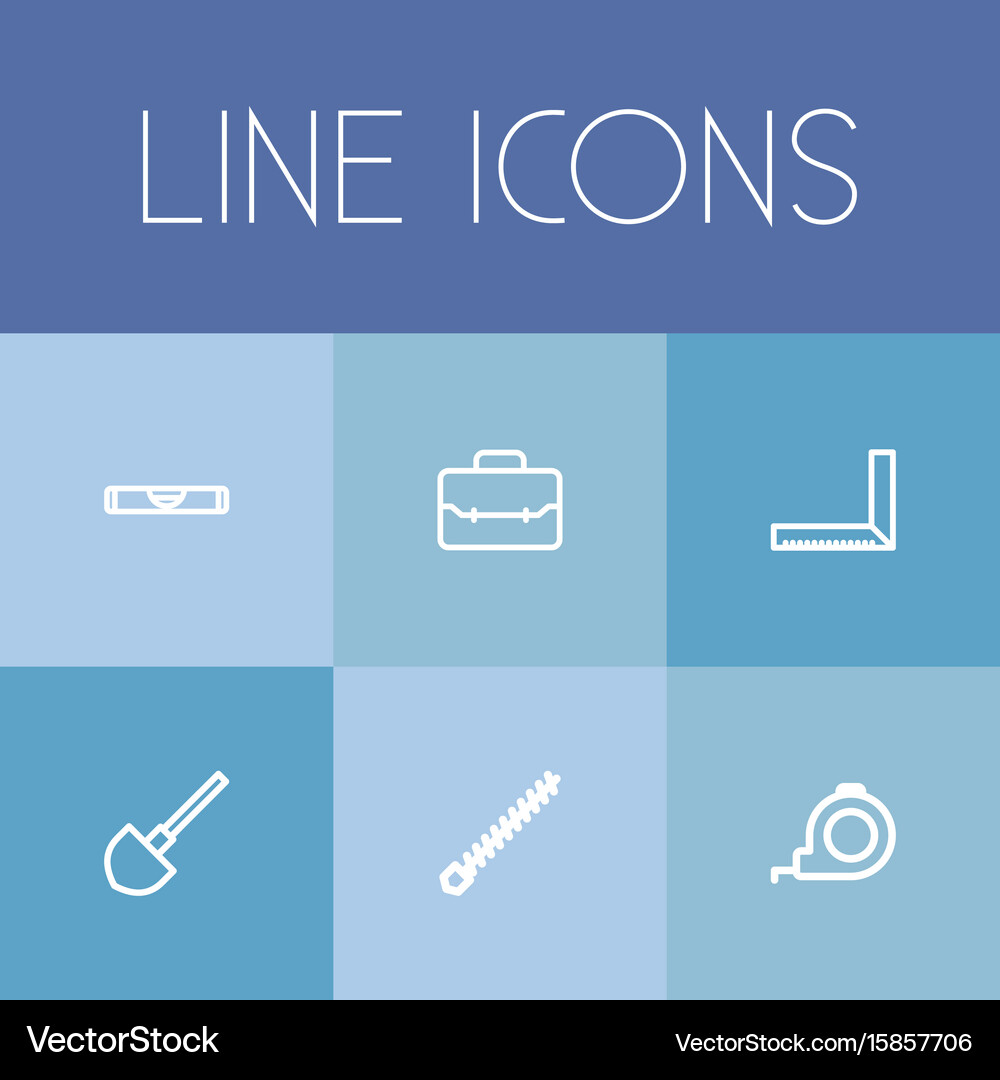 Set of 6 editable equipment icons includes Vector Image