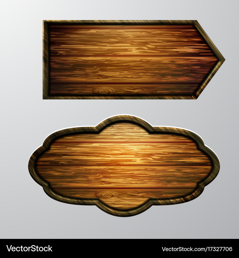 Wooden signs icon set Royalty Free Vector Image