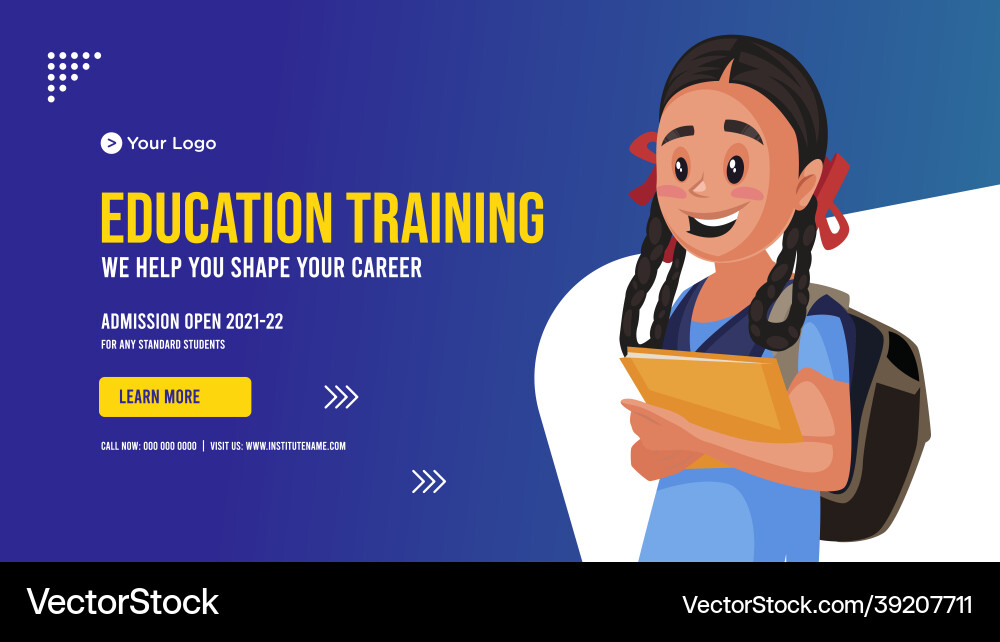 Banner design of education training Royalty Free Vector