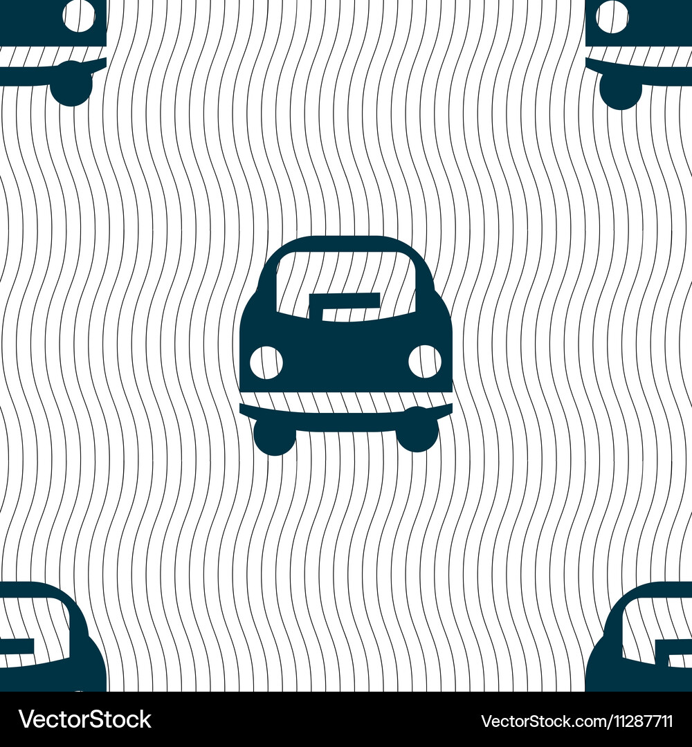Car icon sign seamless pattern with geometric Vector Image