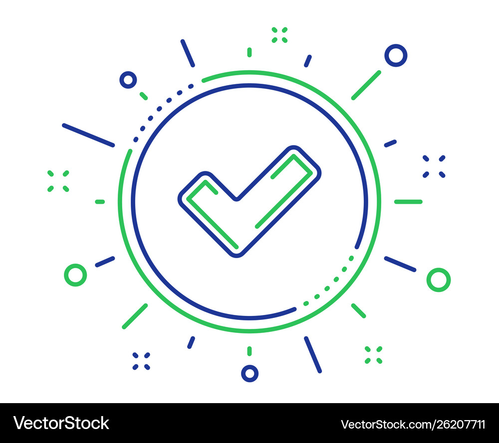 Check line icon approved tick sign Royalty Free Vector Image