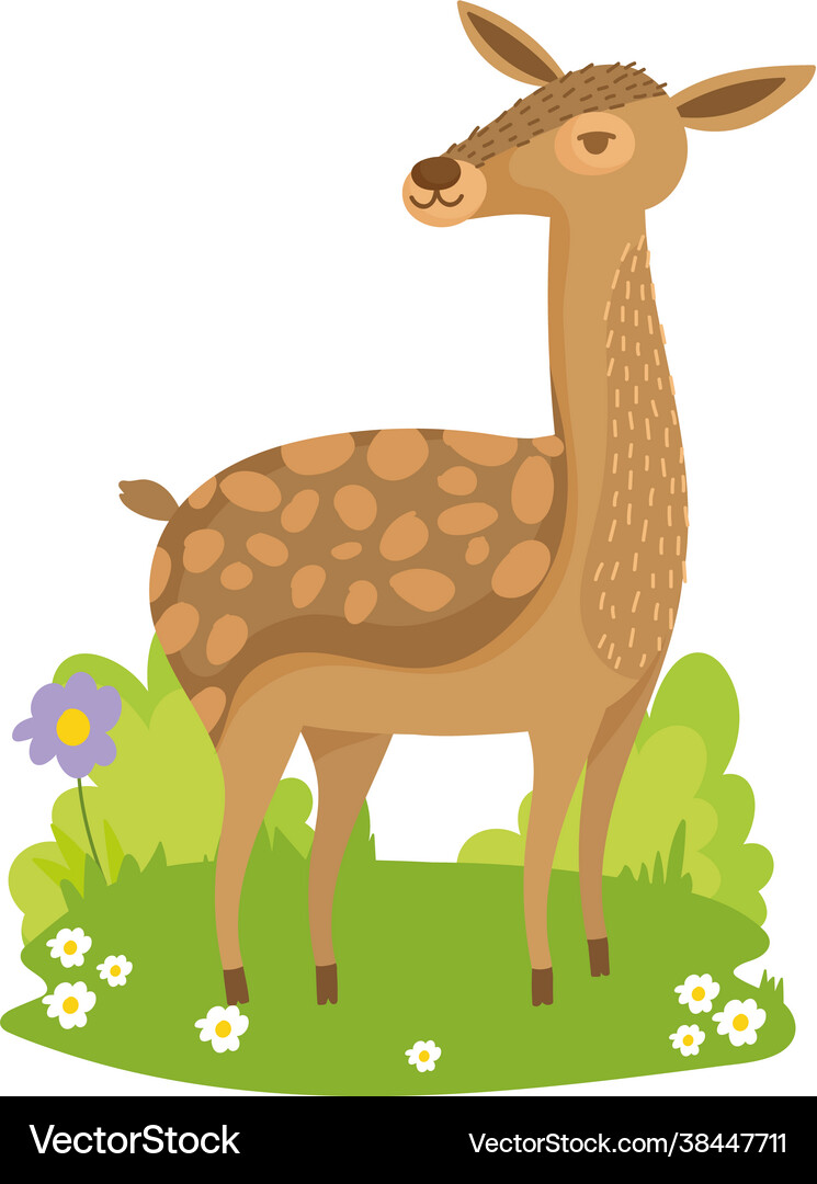 Deer wildlife cartoon Royalty Free Vector Image