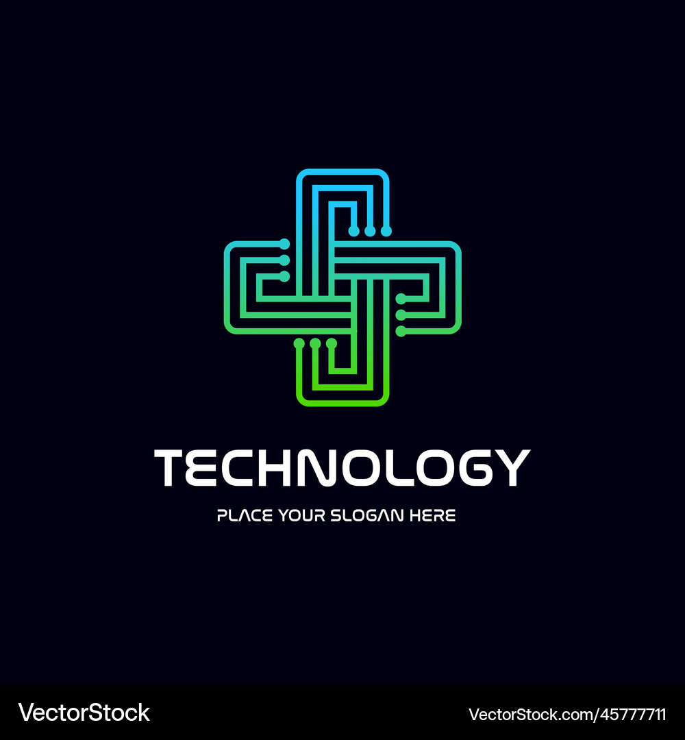 Health technology logo template this design Vector Image