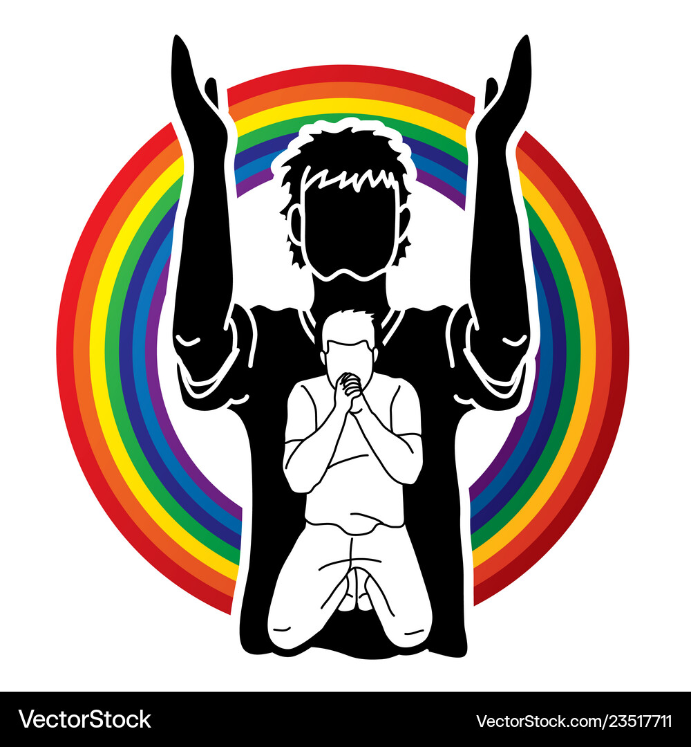 Man prayer praise to lord Royalty Free Vector Image