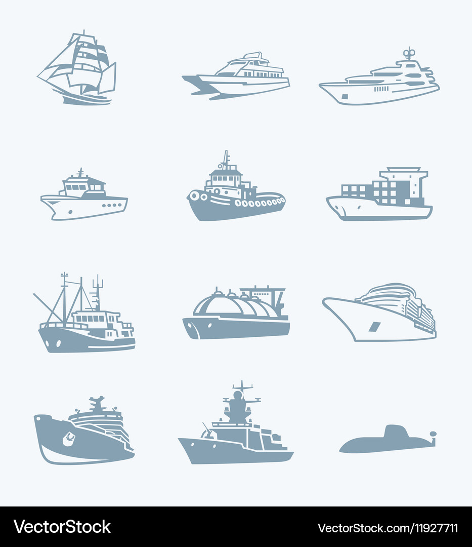 Marine traffic icons Royalty Free Vector Image