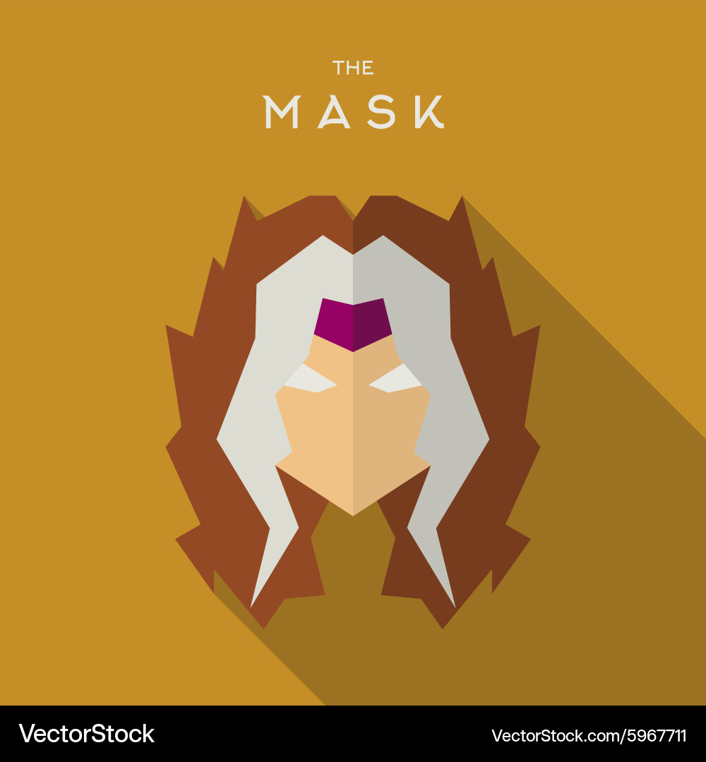 Mask hero superhero flat style icon logo Vector Image