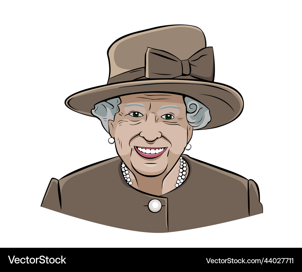 Queen Elizabeth Portrait - Brown Suit Royalty Free Vector
