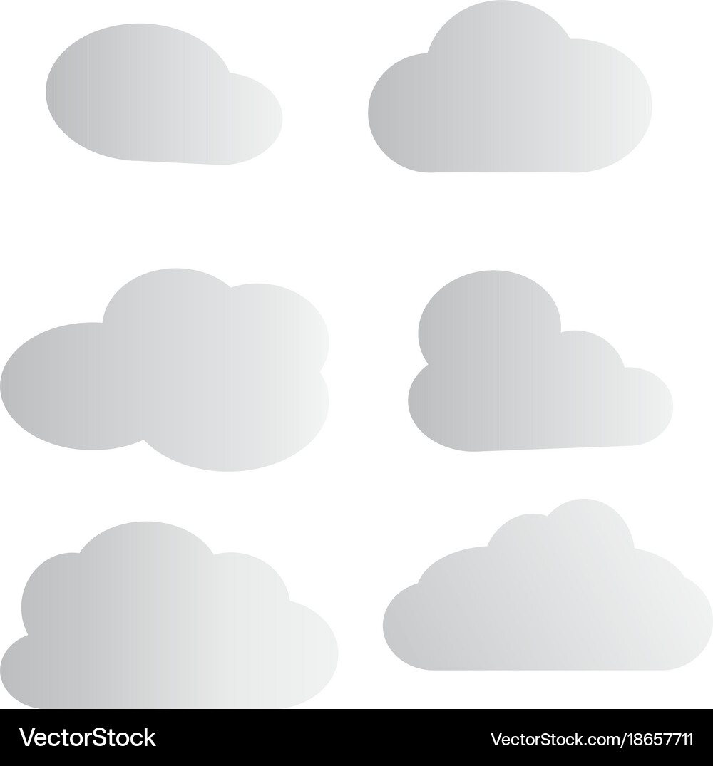Set cloud icon on white background Royalty Free Vector Image