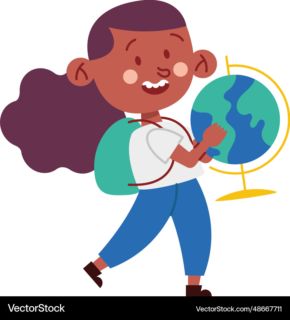 Student back to school with earth globe Royalty Free Vector