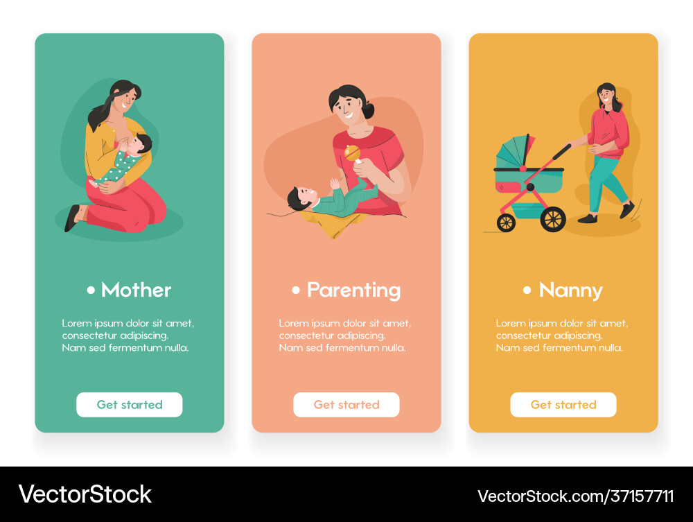 Template design for mobile app pages with Vector Image
