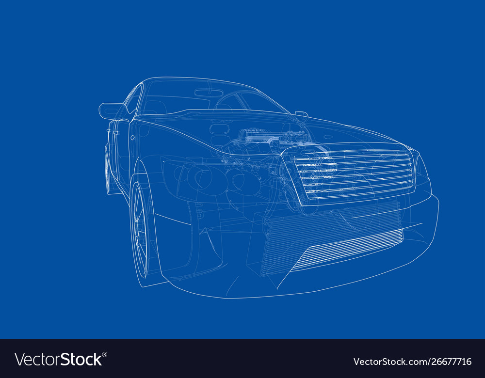 Concept car rendering 3d Royalty Free Vector Image