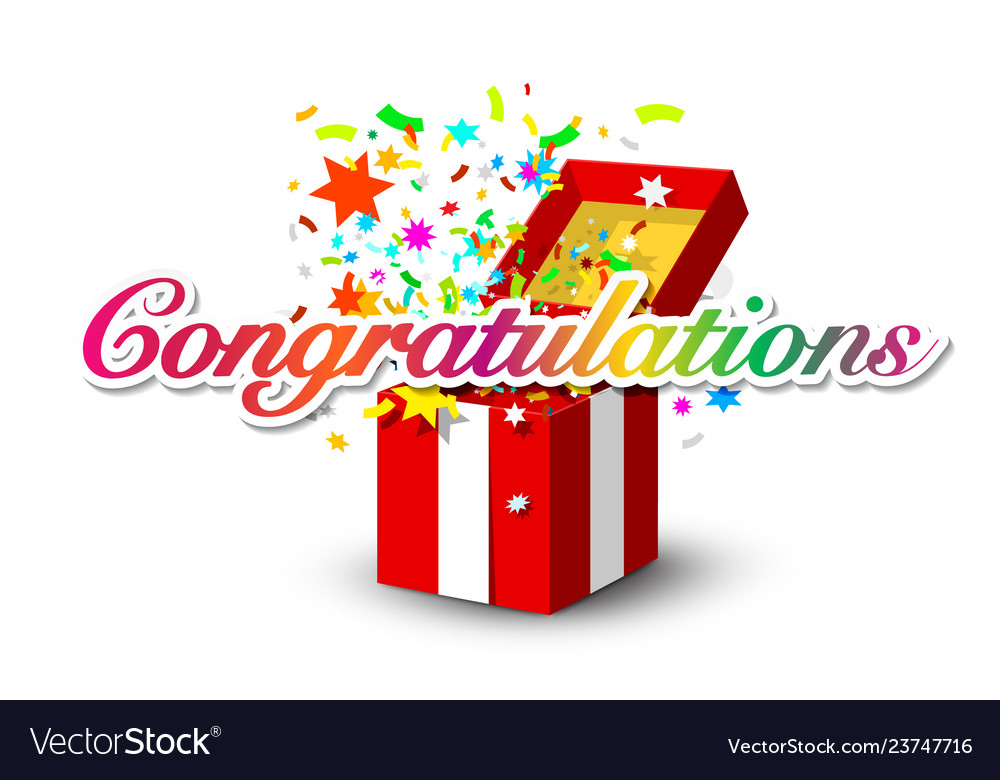 Congratulations banner with colorful confetti Vector Image