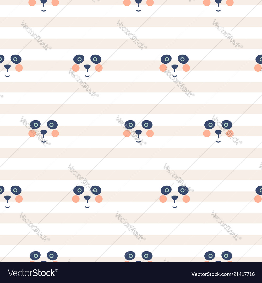 Cute Panda Face Pattern Royalty Free Vector Image