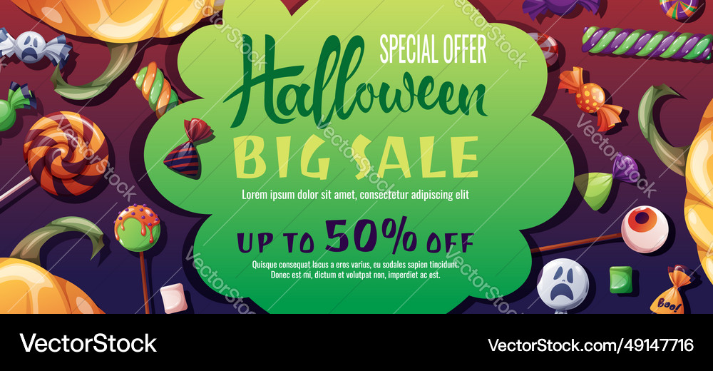 Discount banner design with sweets and cookies Vector Image