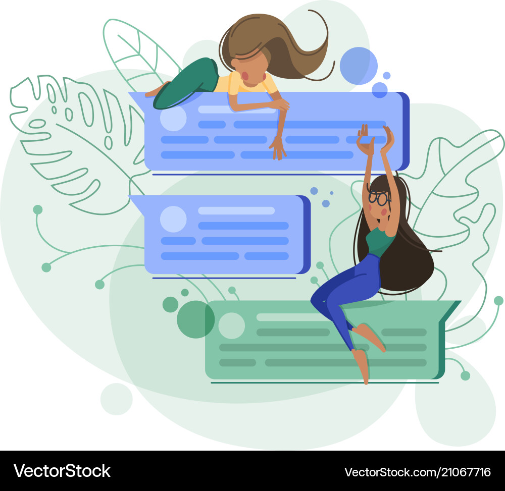 Girls chatting discussion and communication Vector Image