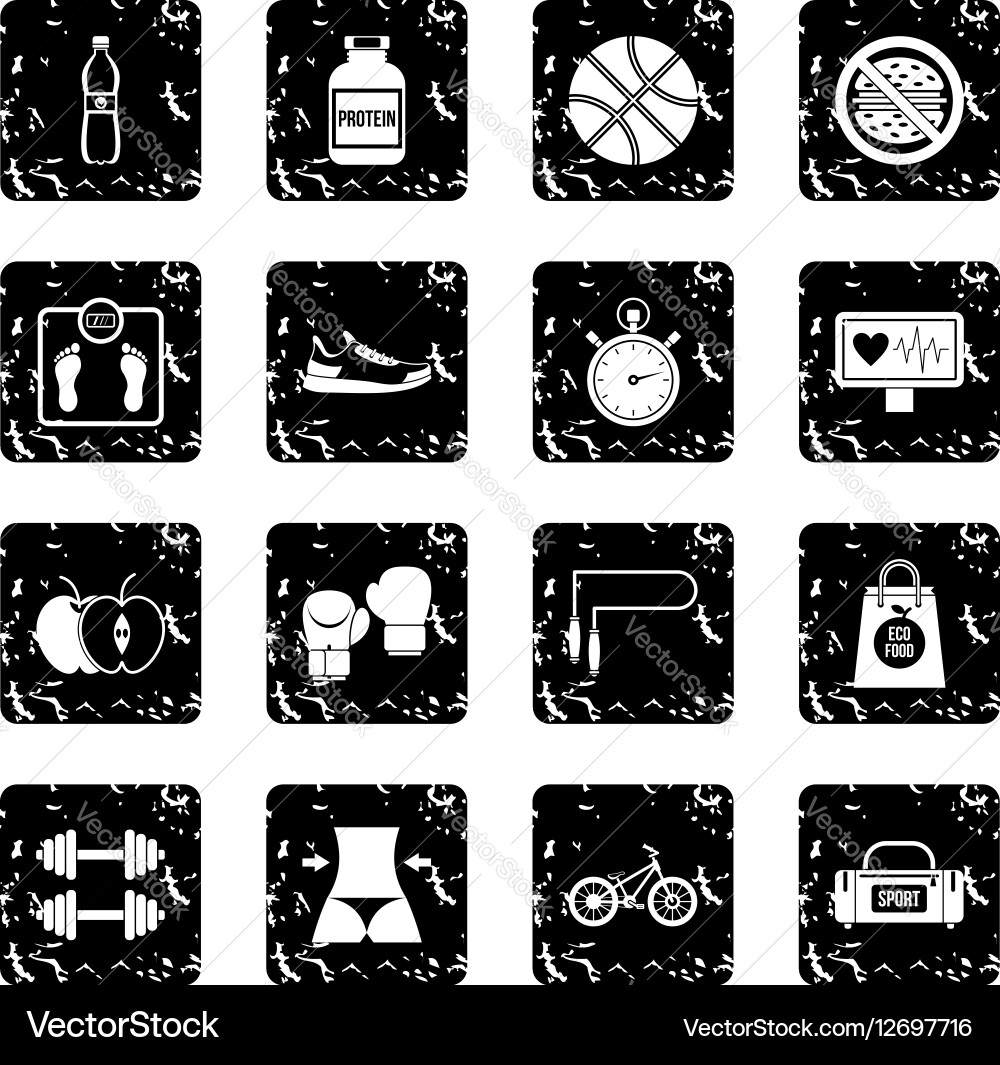 Healthy life icons set Royalty Free Vector Image