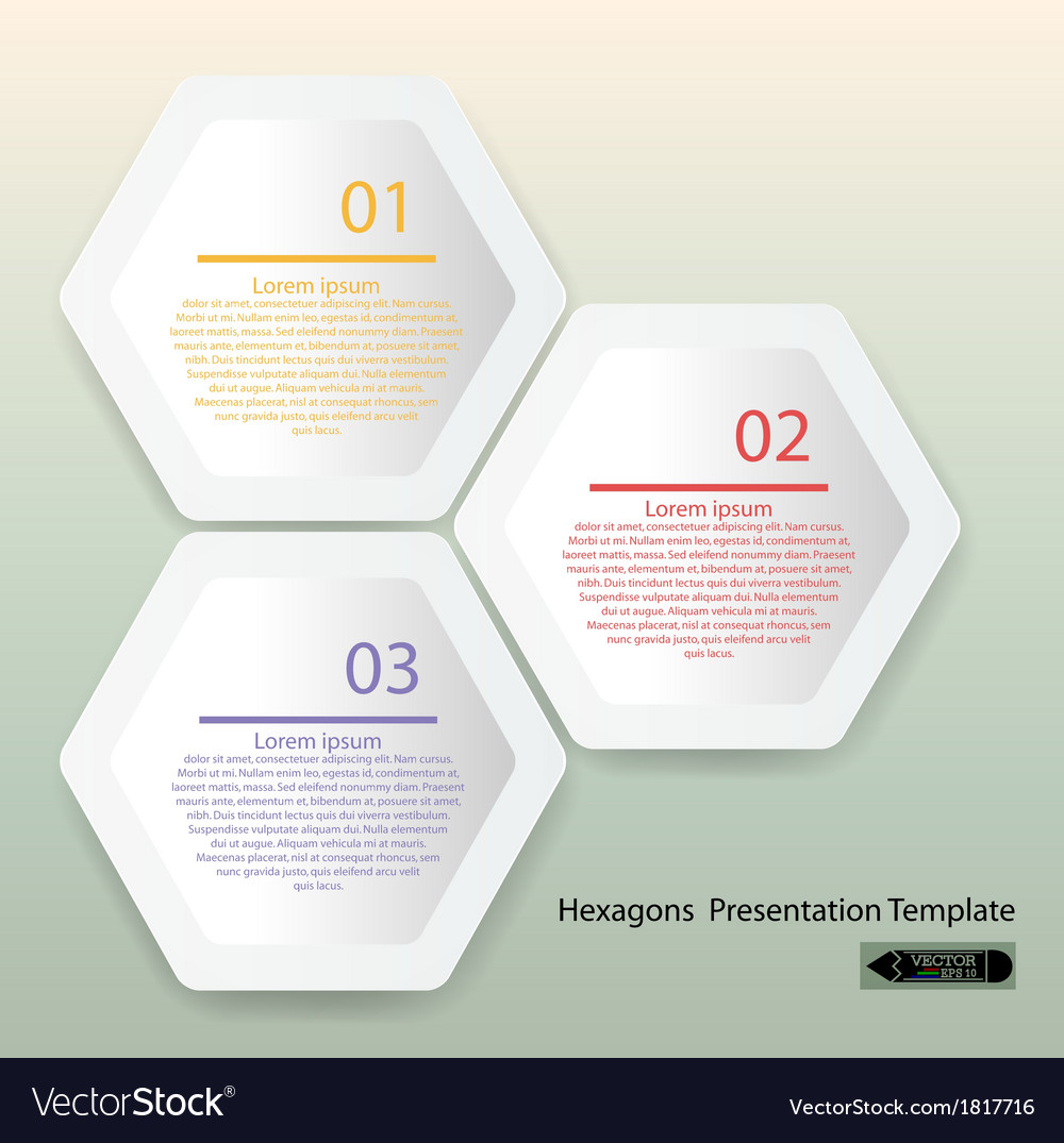 Hexagon Presentation Template Royalty Free Vector Image