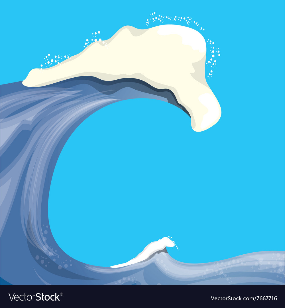 Huge ocean wave for surfing Royalty Free Vector Image