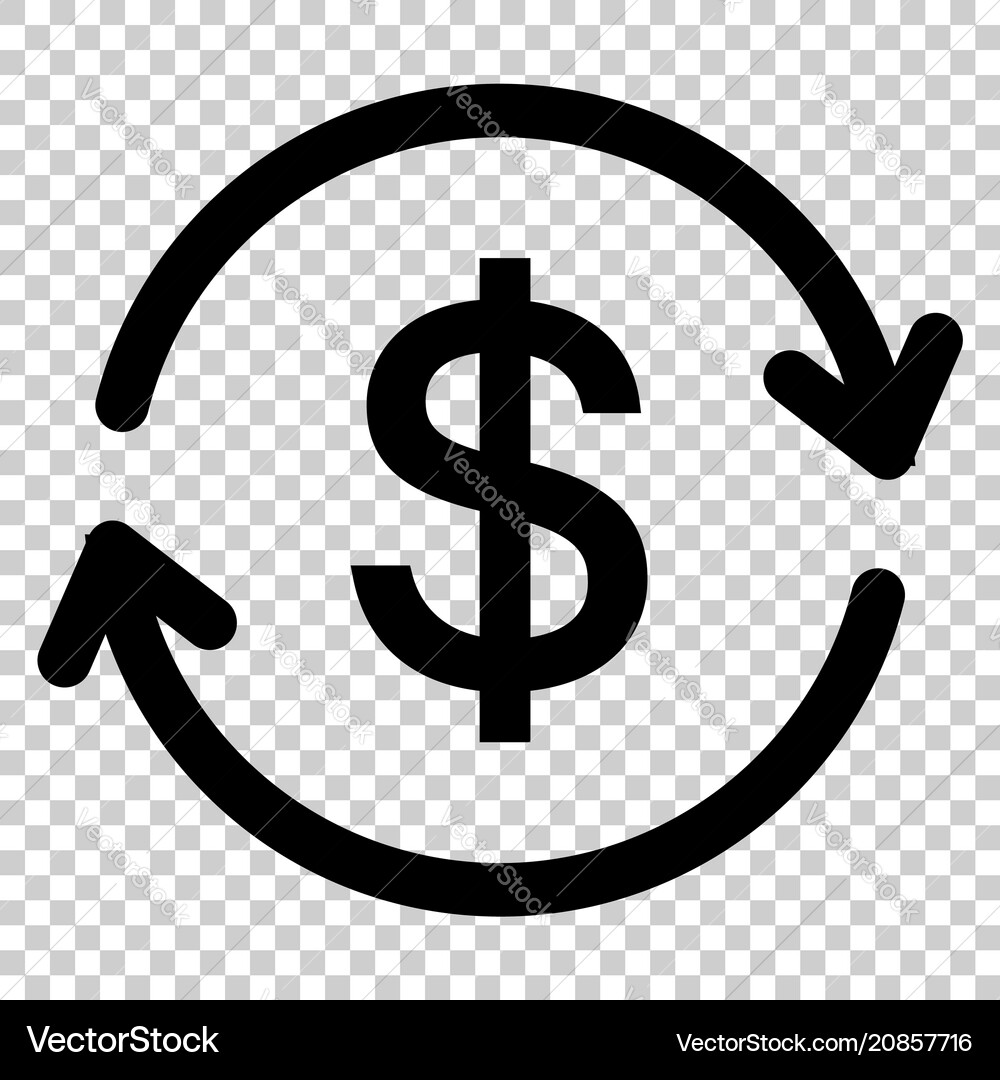 Money dollar with arrow icon in flat style Vector Image
