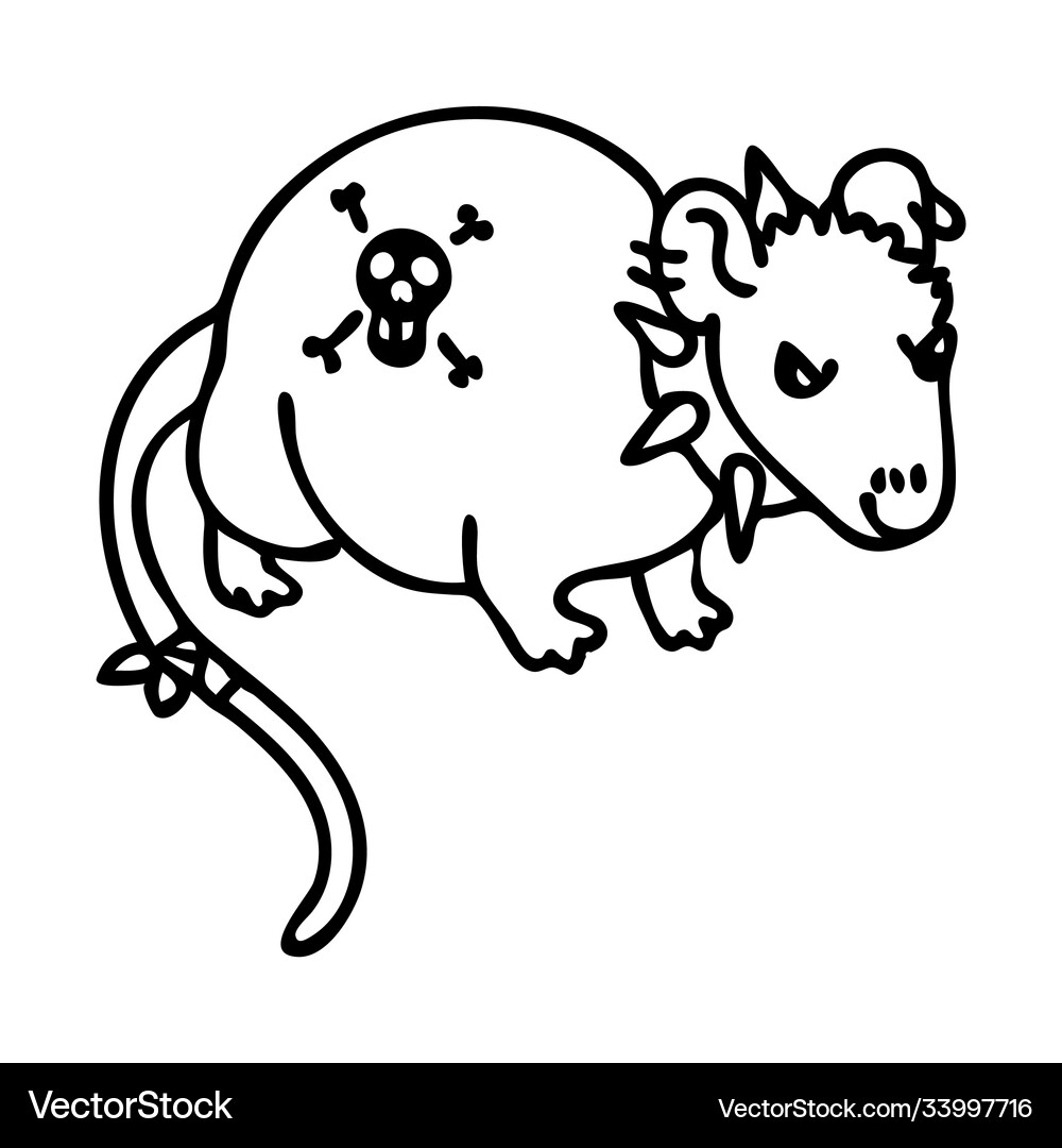 Punk rock rat with mohawk clipart Royalty Free Vector Image